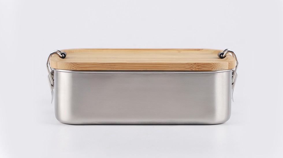 Lunch box with a lid made of bamboo and a clasp - nicety