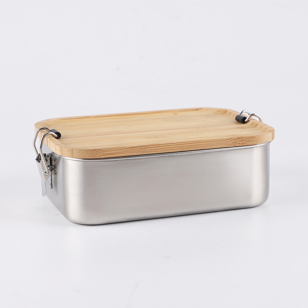 Lunch box with a lid made of bamboo and a clasp - nicety
